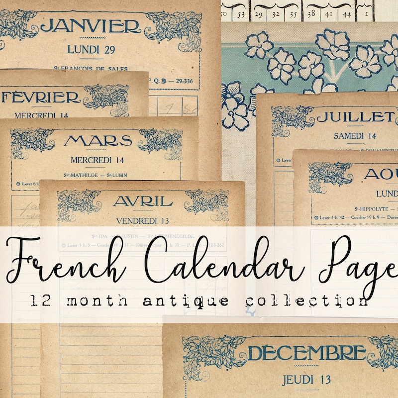 Antique Calendar Pages - Etsy