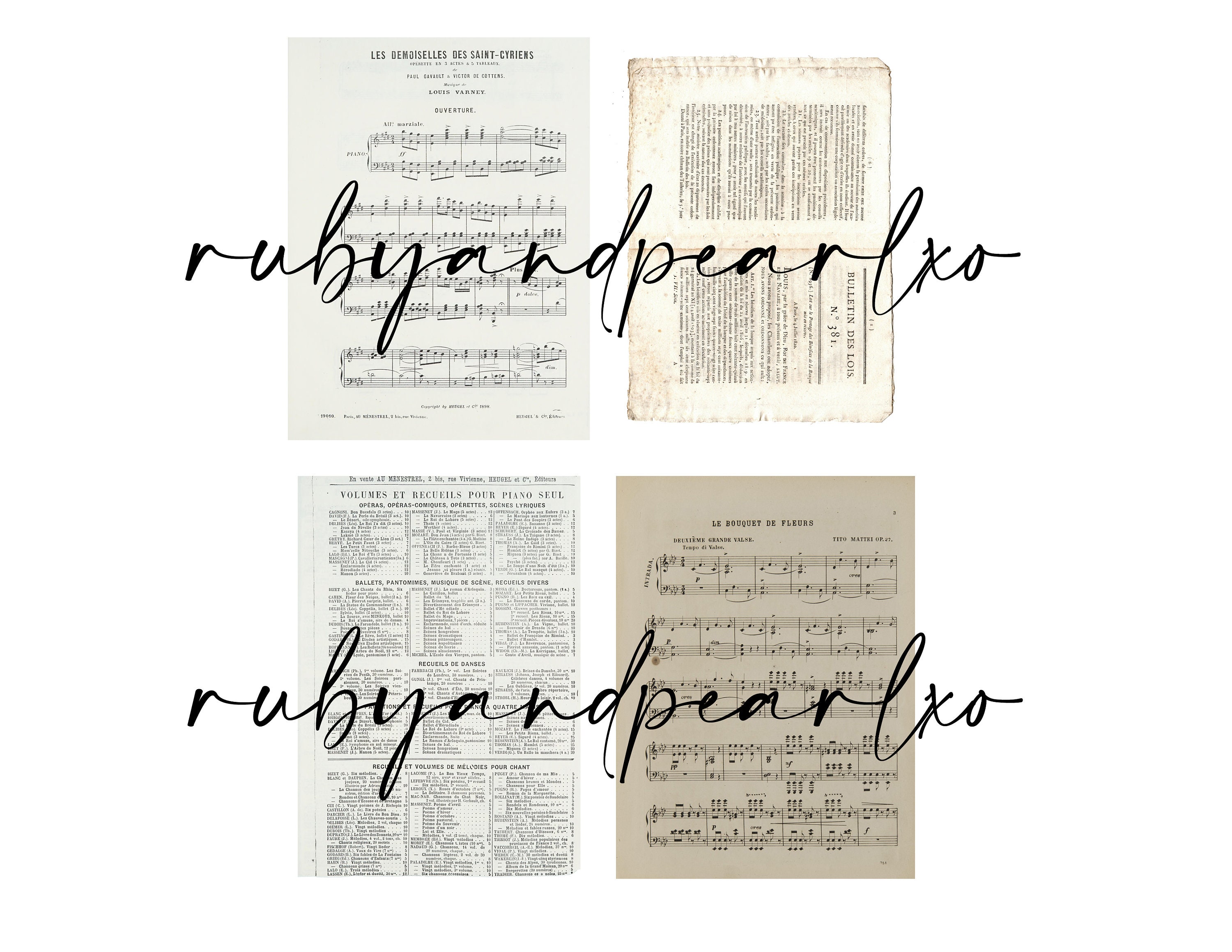 Memoire Book Page Collection (mostly French) - Vintage Documents ...