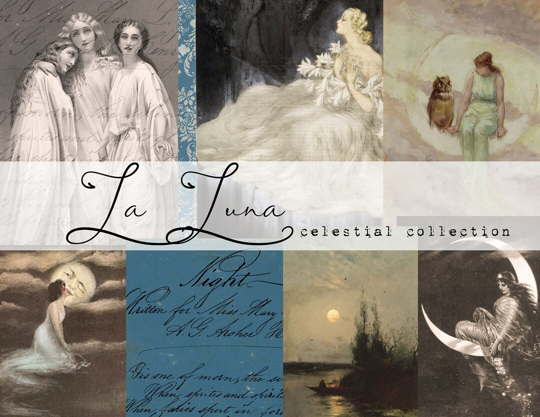 La Luna - Celestial Digital Collection - Digital Download - Antique ...