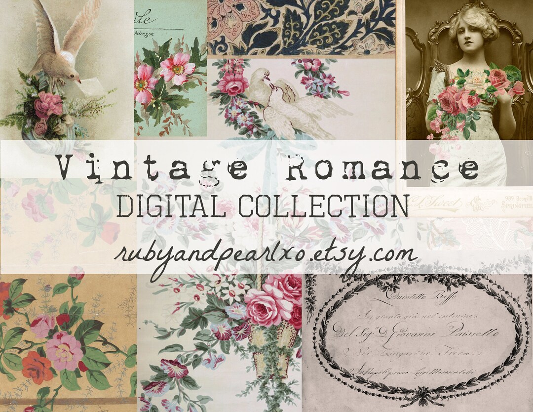 Vintage Romance - Digital Download - Antique Papers - Printables for ...