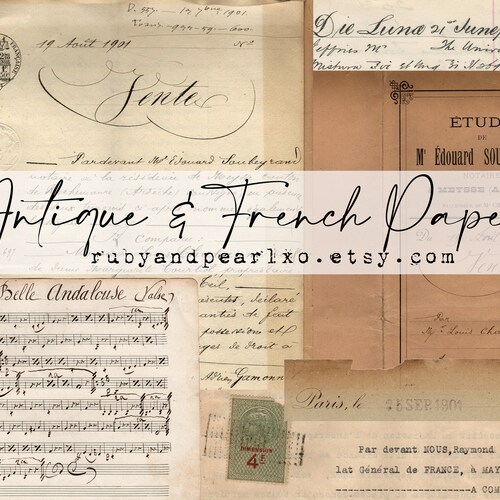 Vintage French Digital Papers - Etsy
