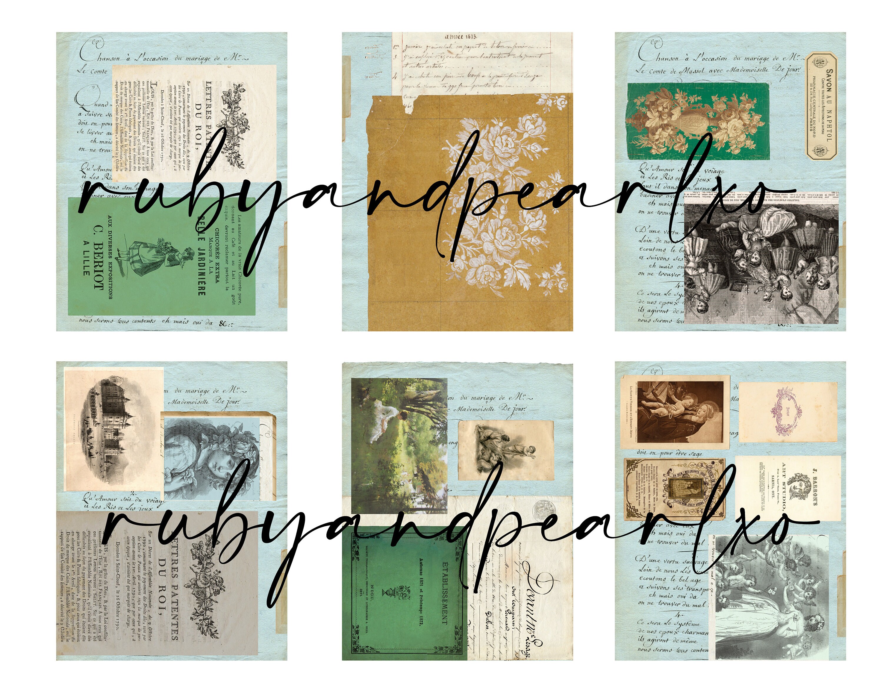 Lettres Vintage Ephemera Collection Digital Download - Etsy