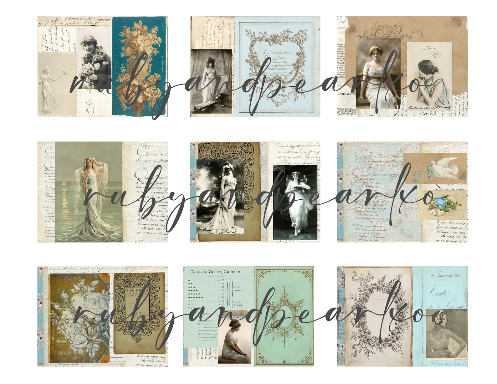 Bella Vintage Printable Collection - Digital Download - Antique Papers ...