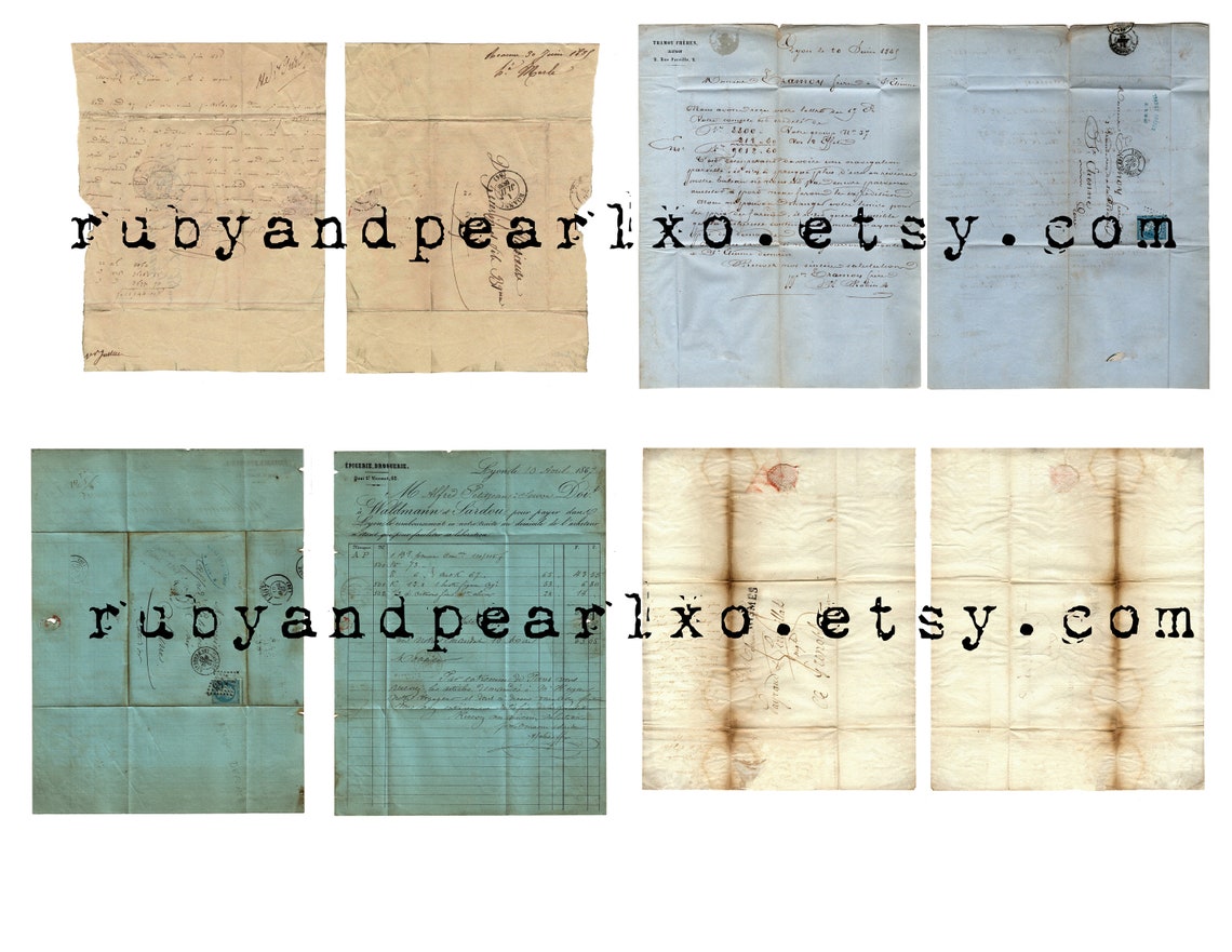 French Envelopes Printable Kit- Digital Images - 14 Printable Images ...