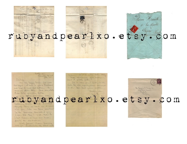 French Envelopes Printable Kit- Digital Images - 14 Printable Images ...