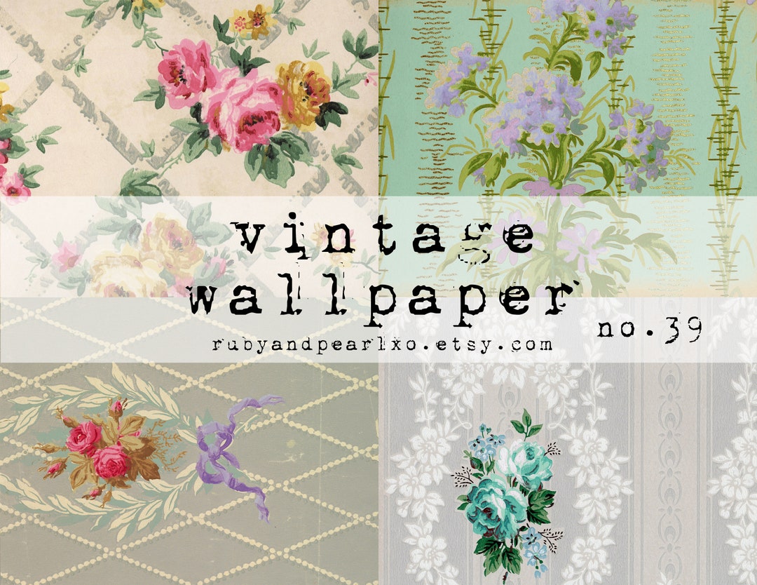 No. 39 Vintage / Antique Wallpaper Printables - Digital Download ...