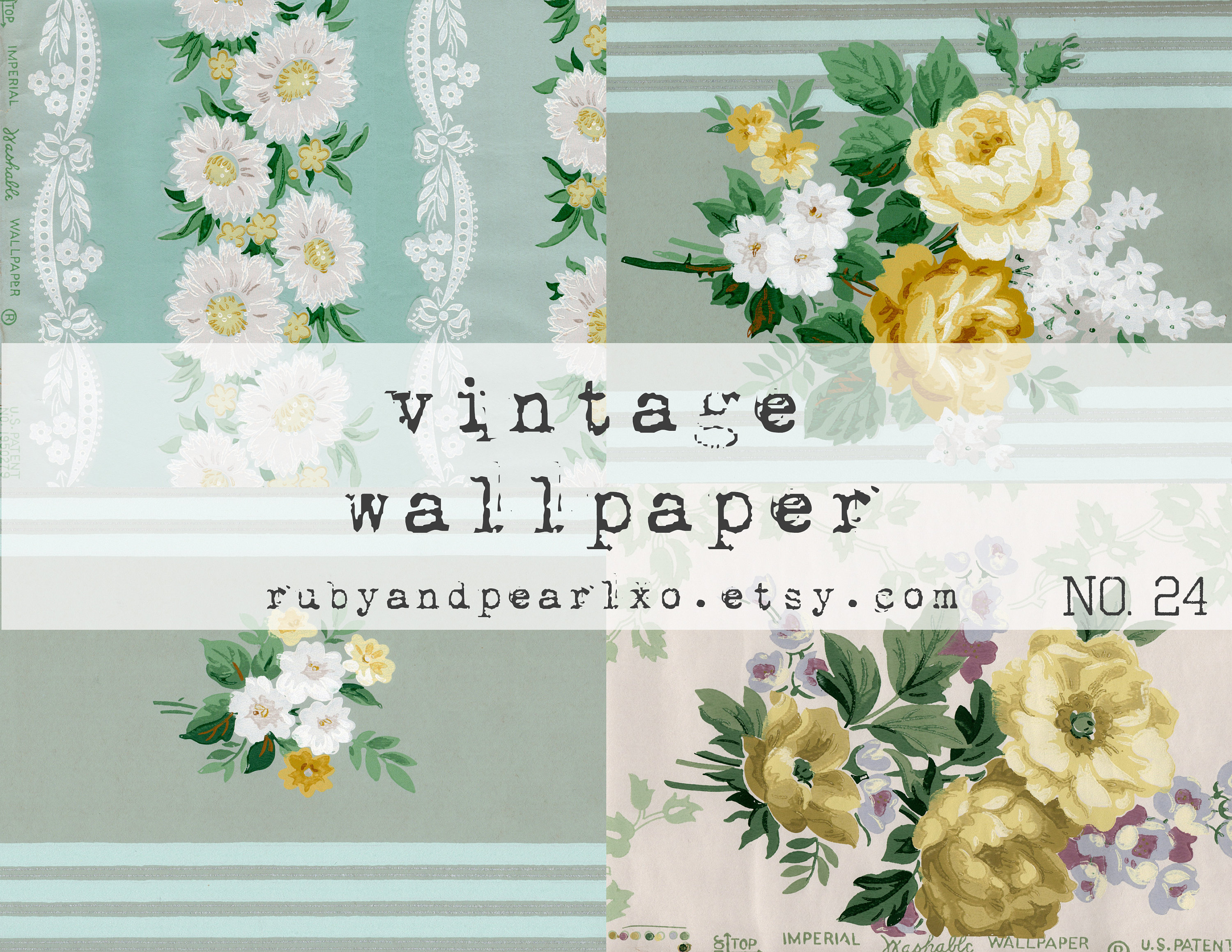 No. 24 Vintage / Antique Wallpaper Printables - Digital Download ...