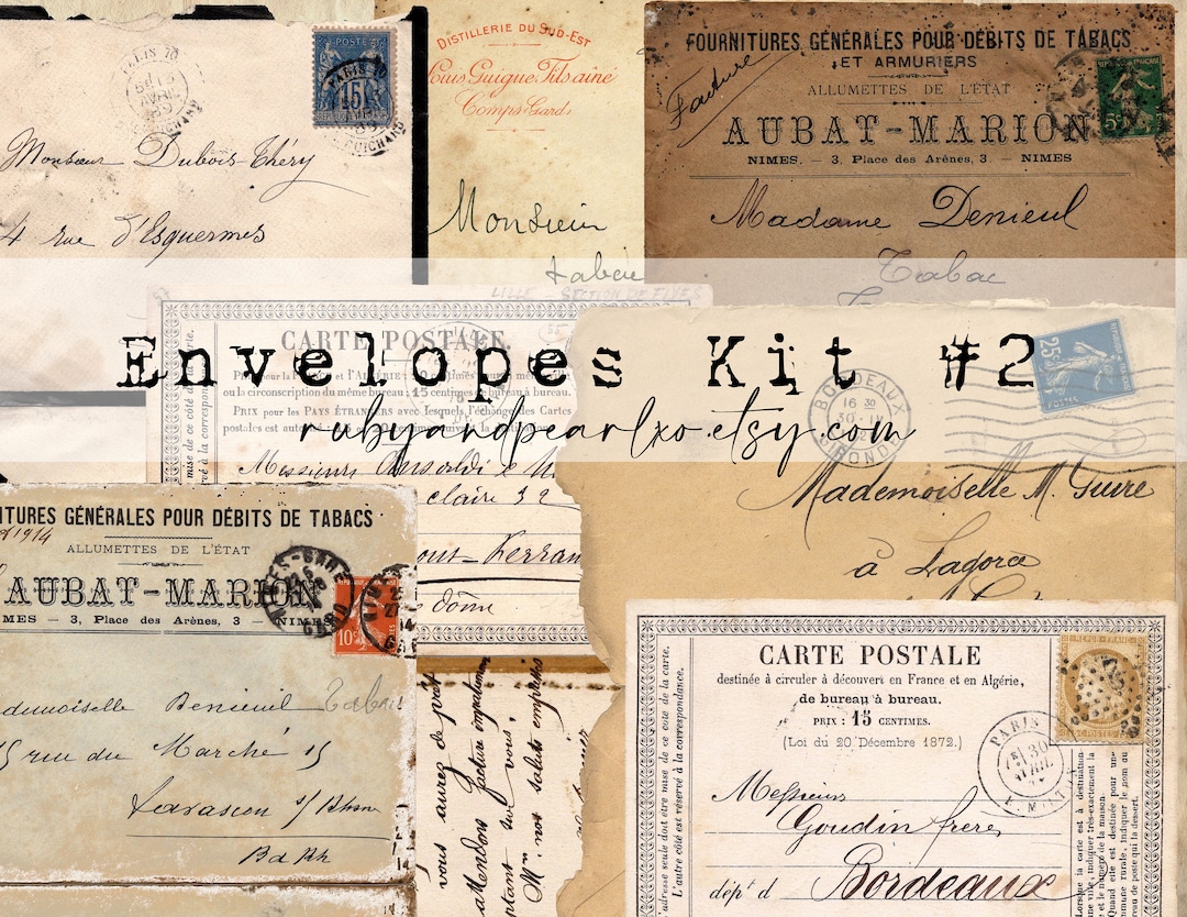 Envelopes Kit #2 Vintage Collection - 20 Envelopes- Digital Download ...