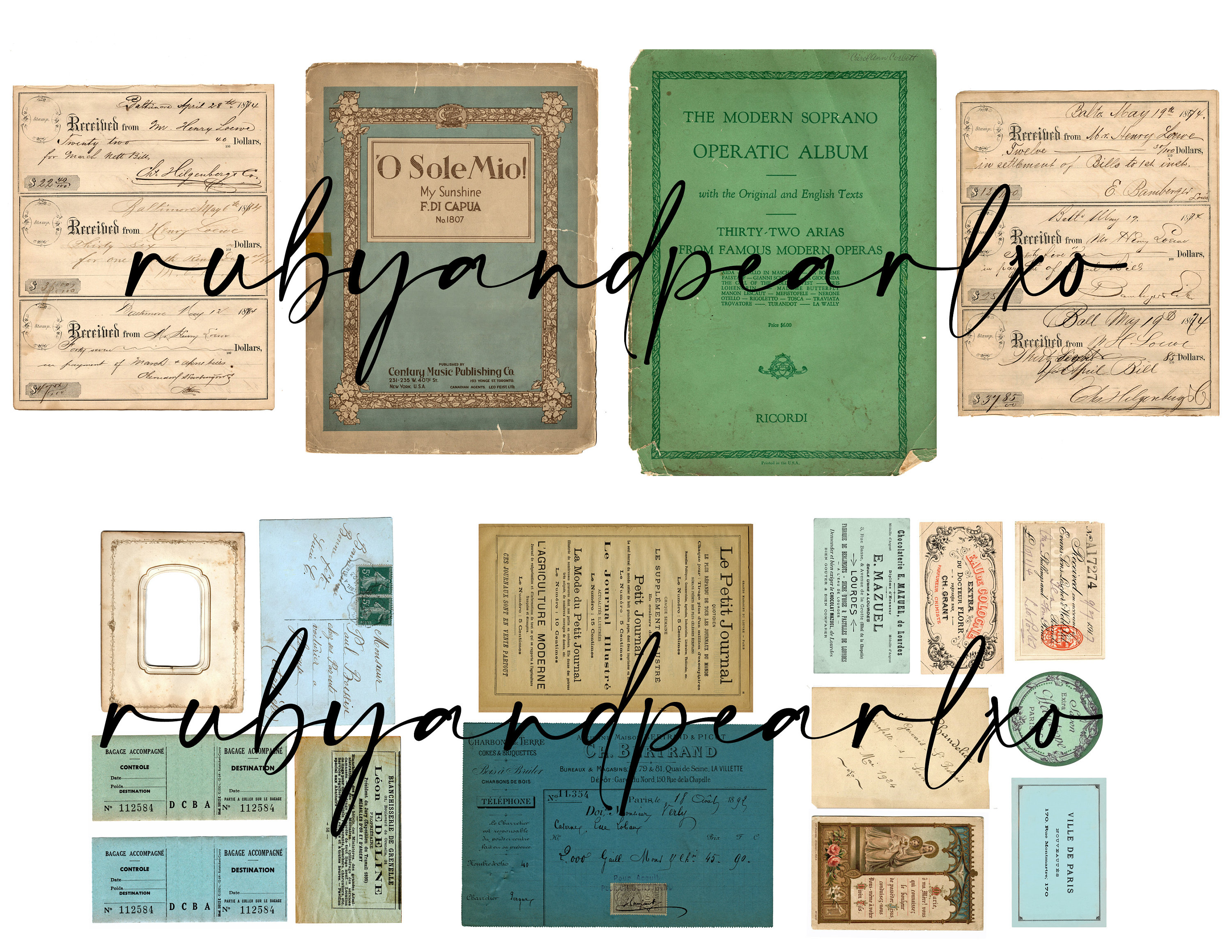 Lettres Vintage Ephemera Collection Digital Download - Etsy