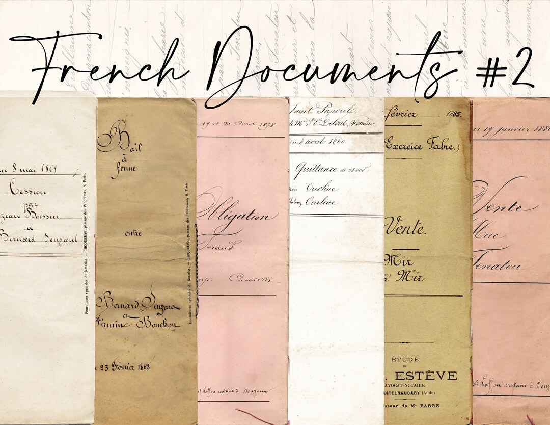 French Documents #2 - Tall Skinny - Digital Download - Antique Papers ...