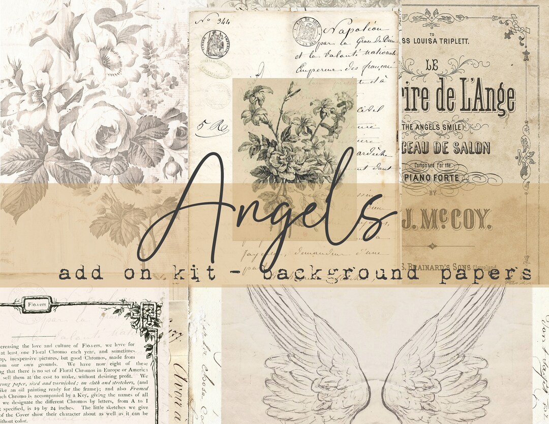 Background Papers Angels - Add on Kit - Vintage Printable Collection ...