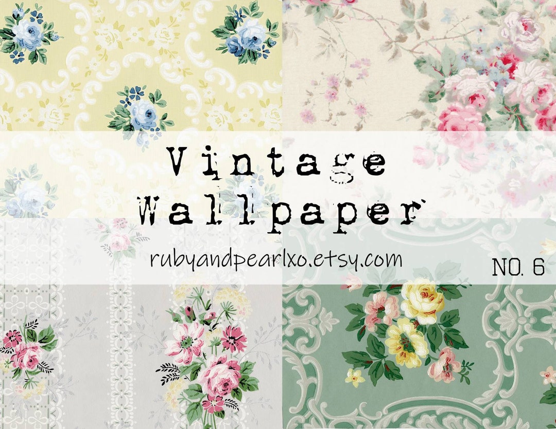 No. 6 Vintage / Antique Wallpaper Printables - Digital Download ...