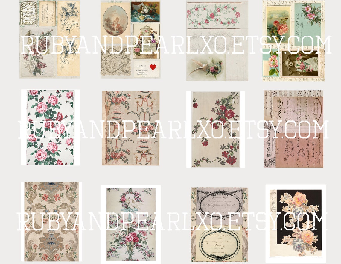 Vintage Romance - Digital Download - Antique Papers - Printables for ...