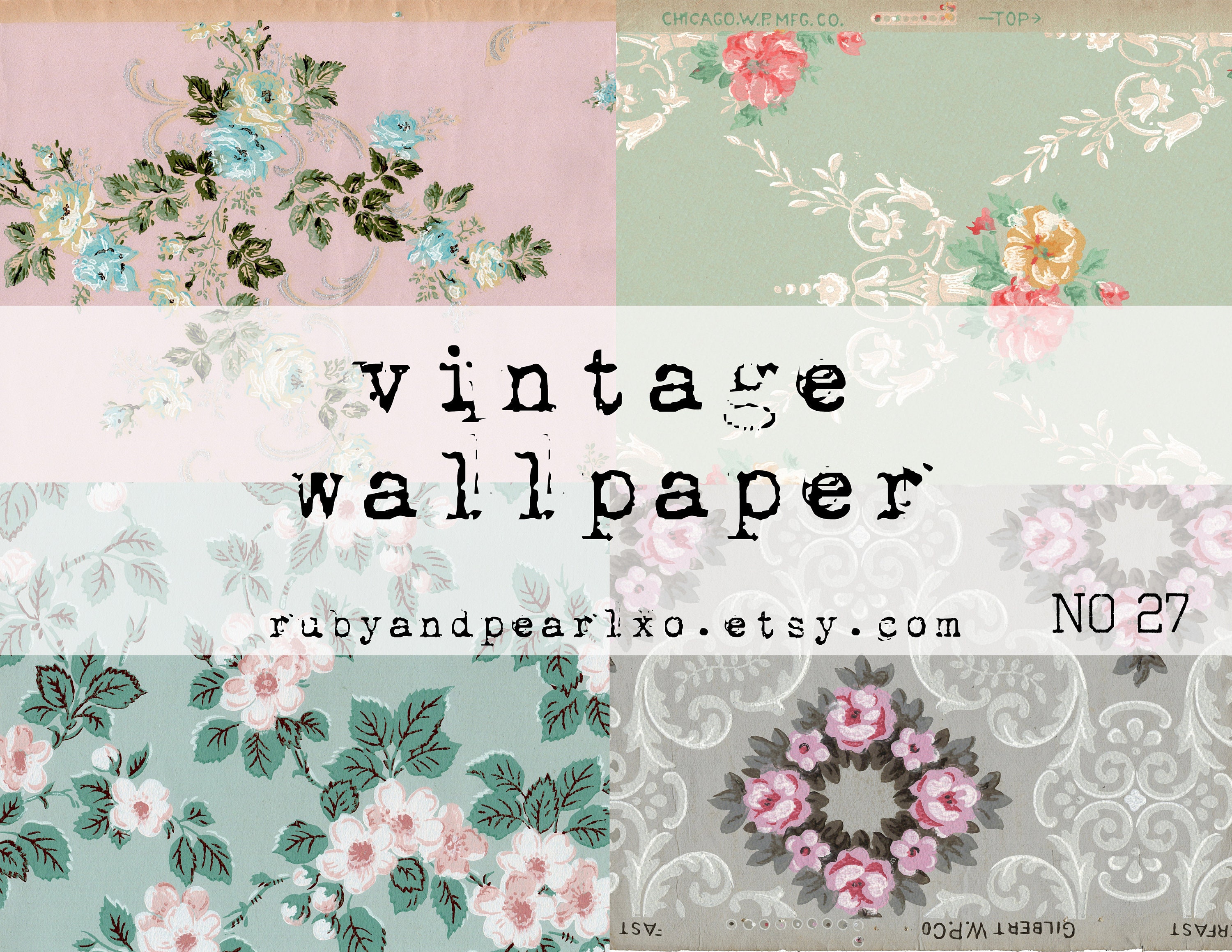No. 27 Vintage / Antique Wallpaper Printables Digital - Etsy