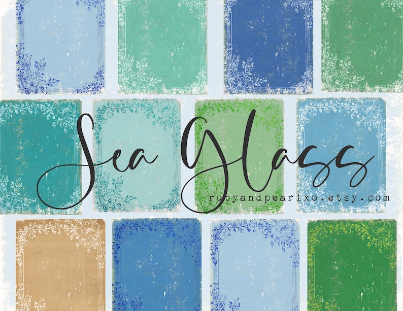 Sea Glass Paper Collection - Vintage Printable Collection - Digital ...