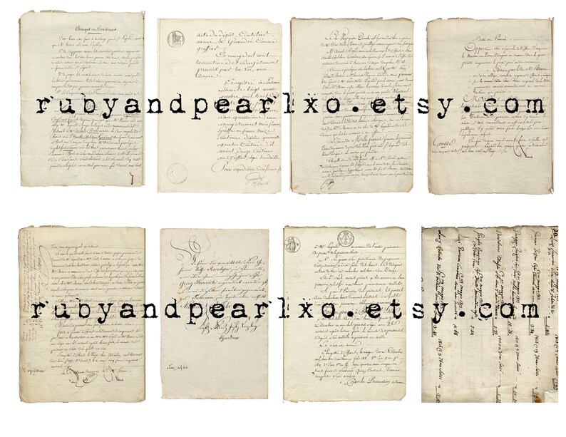 Fancy Script Vintage Paper Collection Digital Download - Etsy