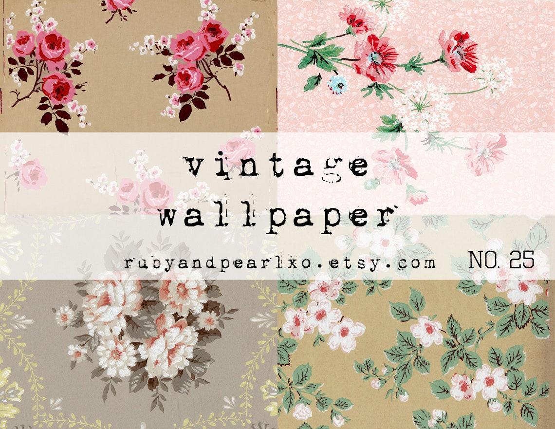 No. 25 Vintage / Antique Wallpaper Printables - Digital Download ...
