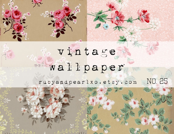 No. 25 Vintage / Antique Wallpaper Printables Digital - Etsy