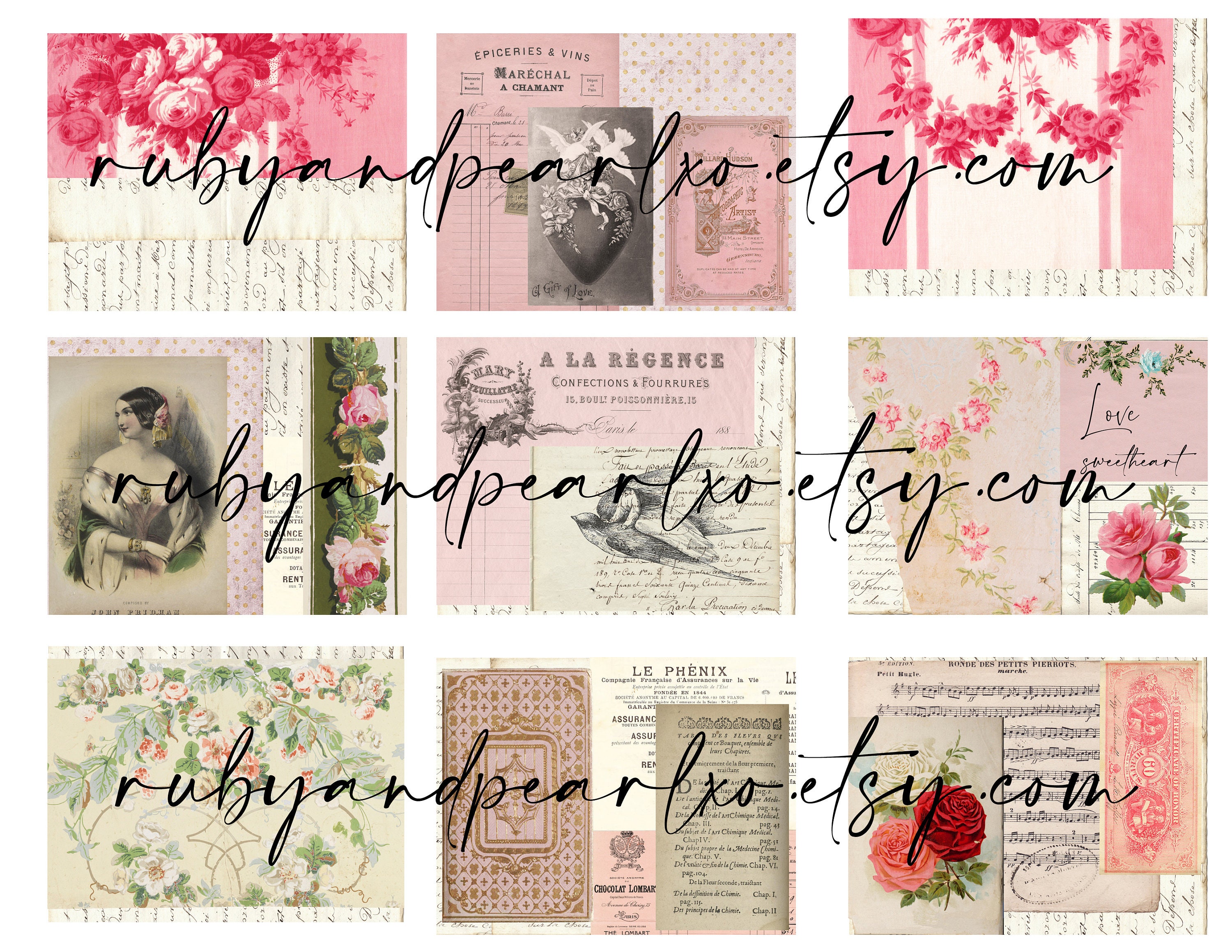 Message of Love - Digital Download - Antique Papers - Printables for ...