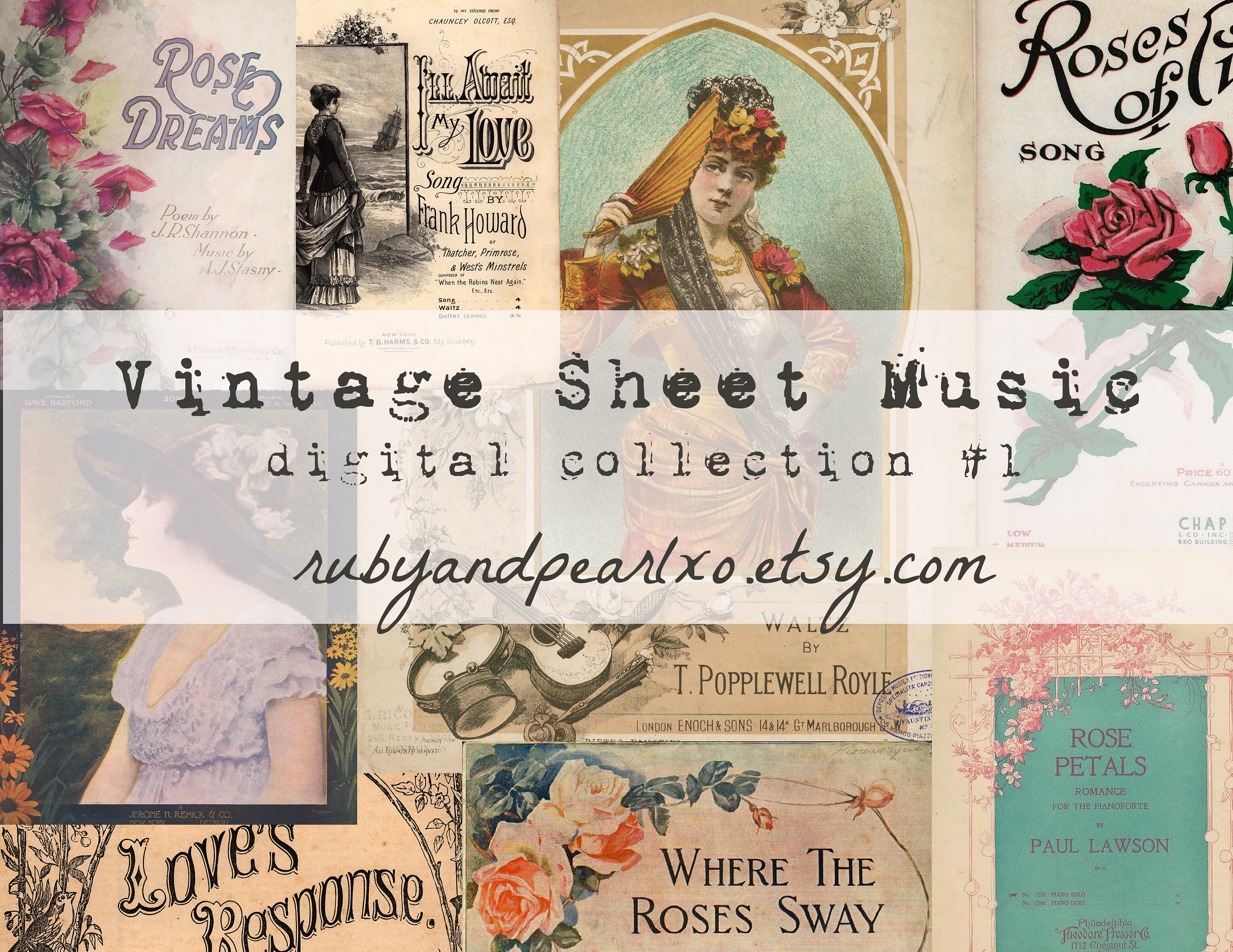 Vintage Antique Sheet Music Covers Digital Images 20 - Etsy