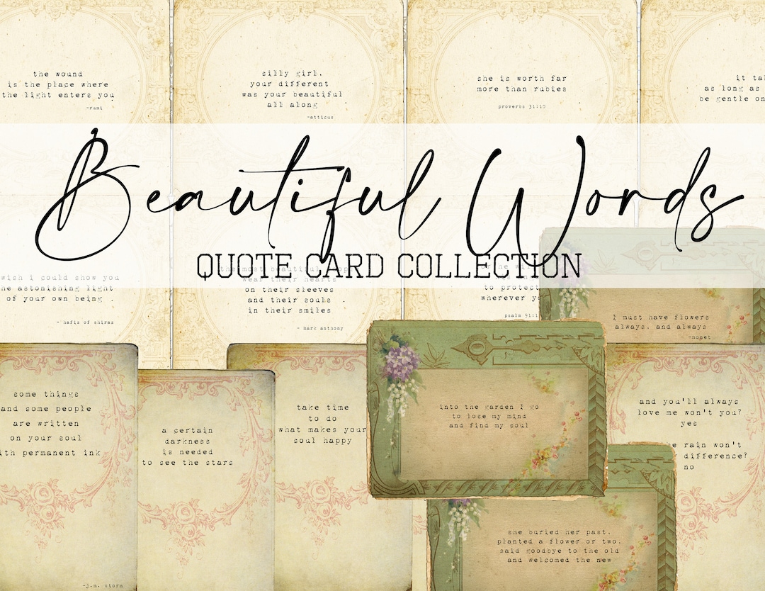 Beautiful Words Quote Collection- Over 50 Quotes - Digital Download Kit ...