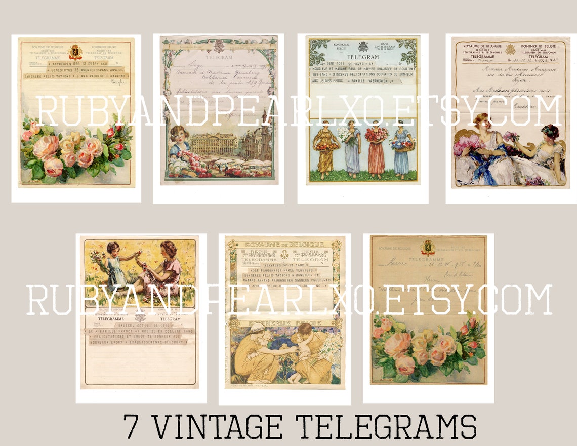 Vintage Telegrams Digital Download Antique Papers - Etsy