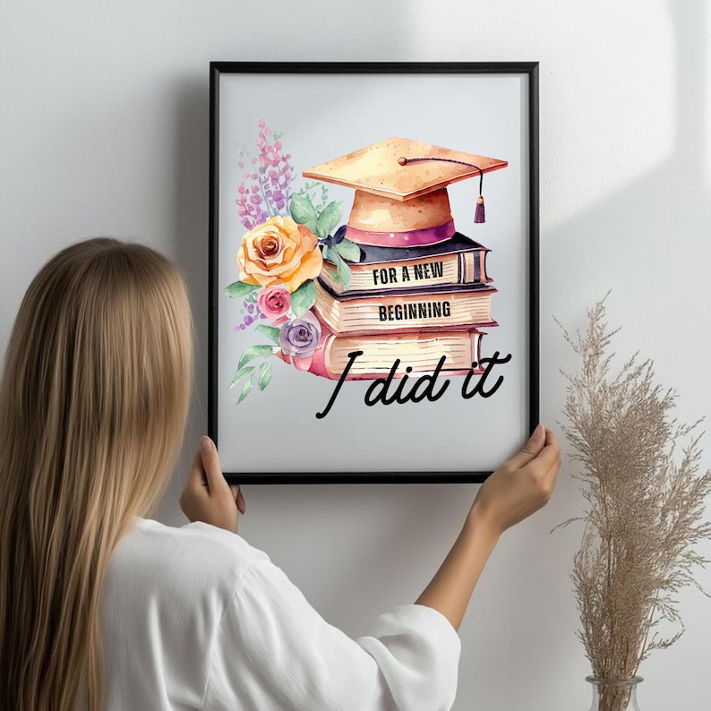 Floral Graduation Cap Design | "i Did It" New Beginning PNG (digital ...