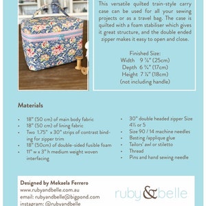 Ruby Carry Case - Pdf Sewing Pattern - Etsy