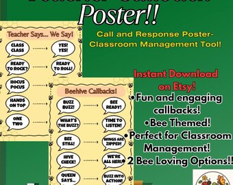 Bee-themed Teacher Callbacks | 2-poster Bundle | Classic & Themed ...