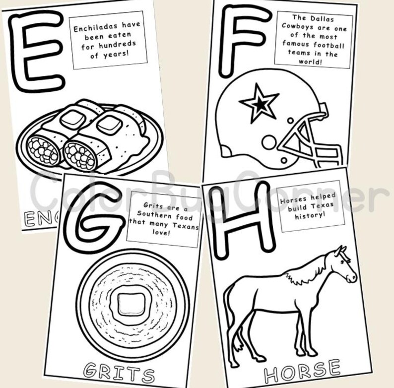 Texas Alphabet Coloring Book- A to Z Learning Adventure for Kids! - Etsy