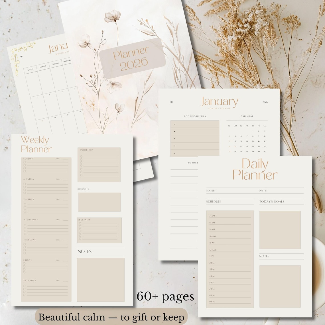 2026 Printable Planner Template | Daily, Weekly, Monthly Planner| Good ...