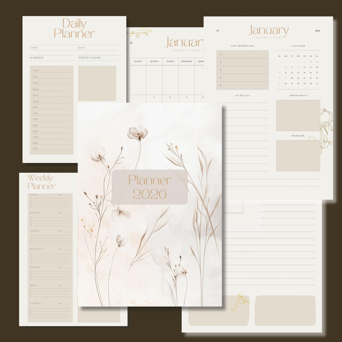2026 Printable Planner Template | Daily, Weekly, Monthly Planner| Good ...