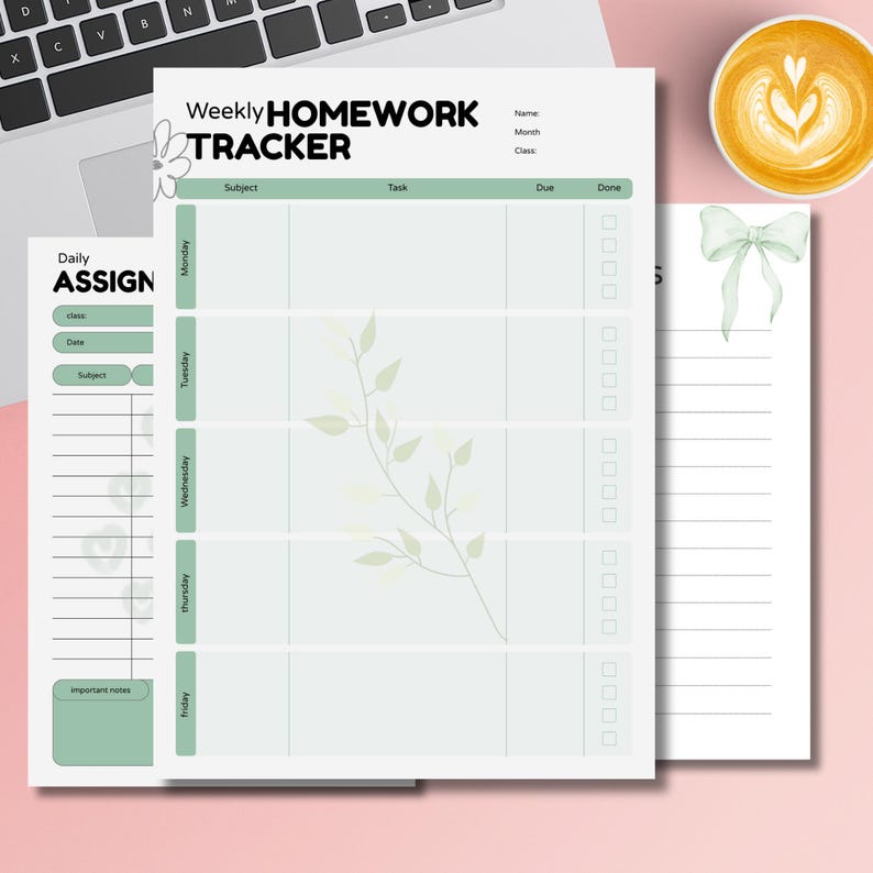 Homework Tracker Printable: Editable PDF Assignment Planner for ...