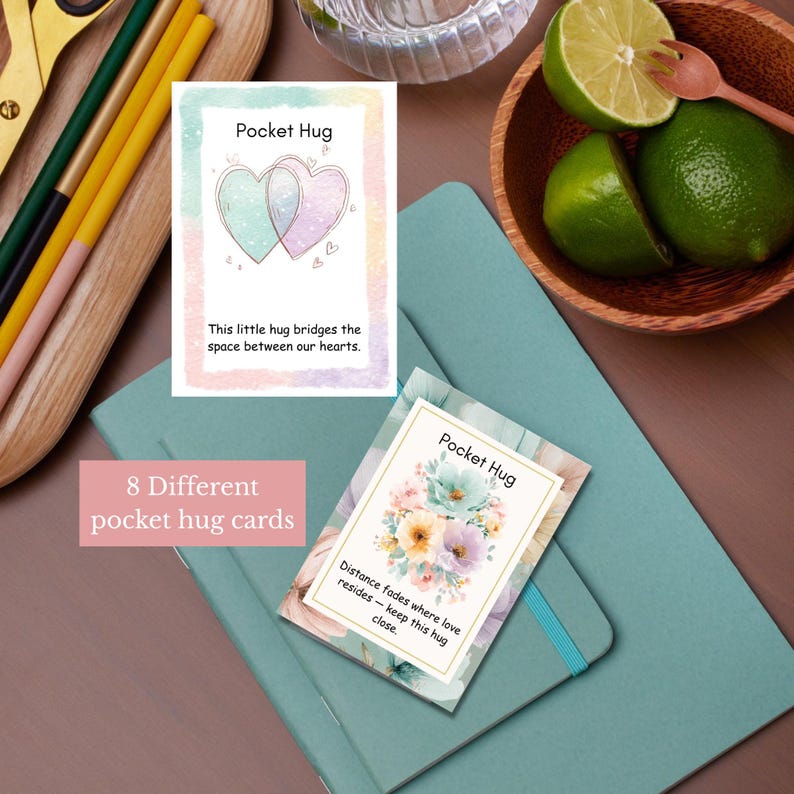 Pocket Hug Cards | 8 Printable Mini Hug Notes | Heart & Floral Designs ...