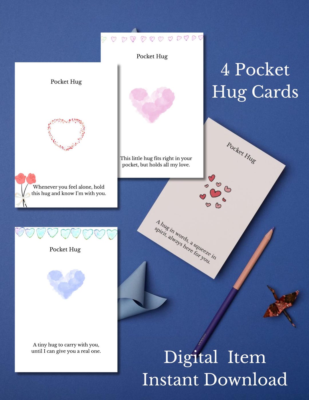 Printable Pocket Hug Cards: Editable Poem Tokens (digital Download) - Etsy