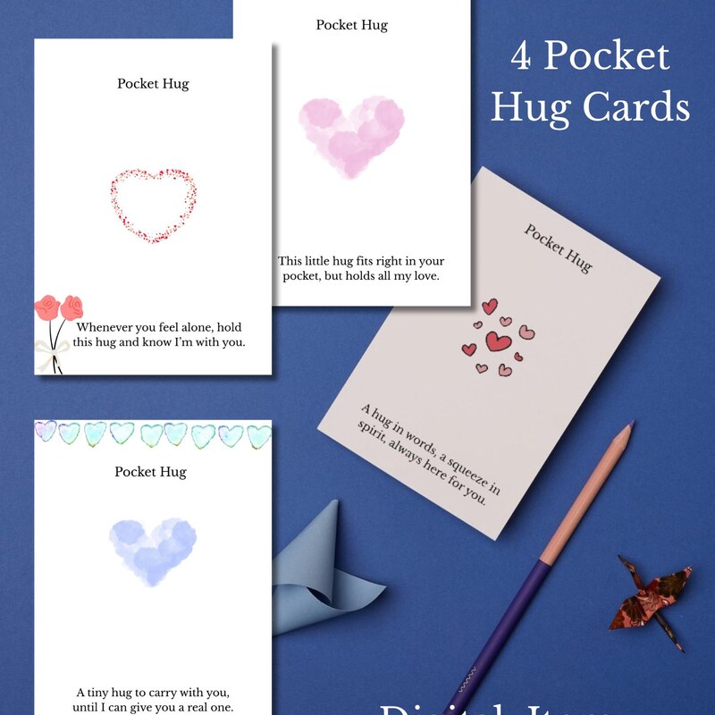 Pocket Hug Card Template - Etsy