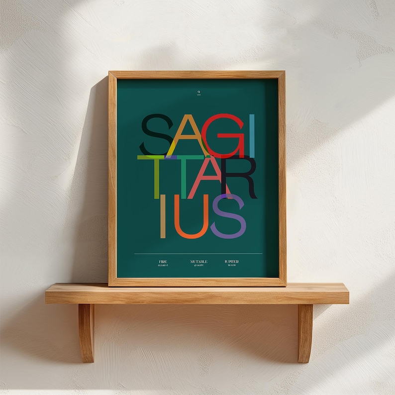 Sagittarius Typography Poster | *digital Download* | 8"x10" - Etsy