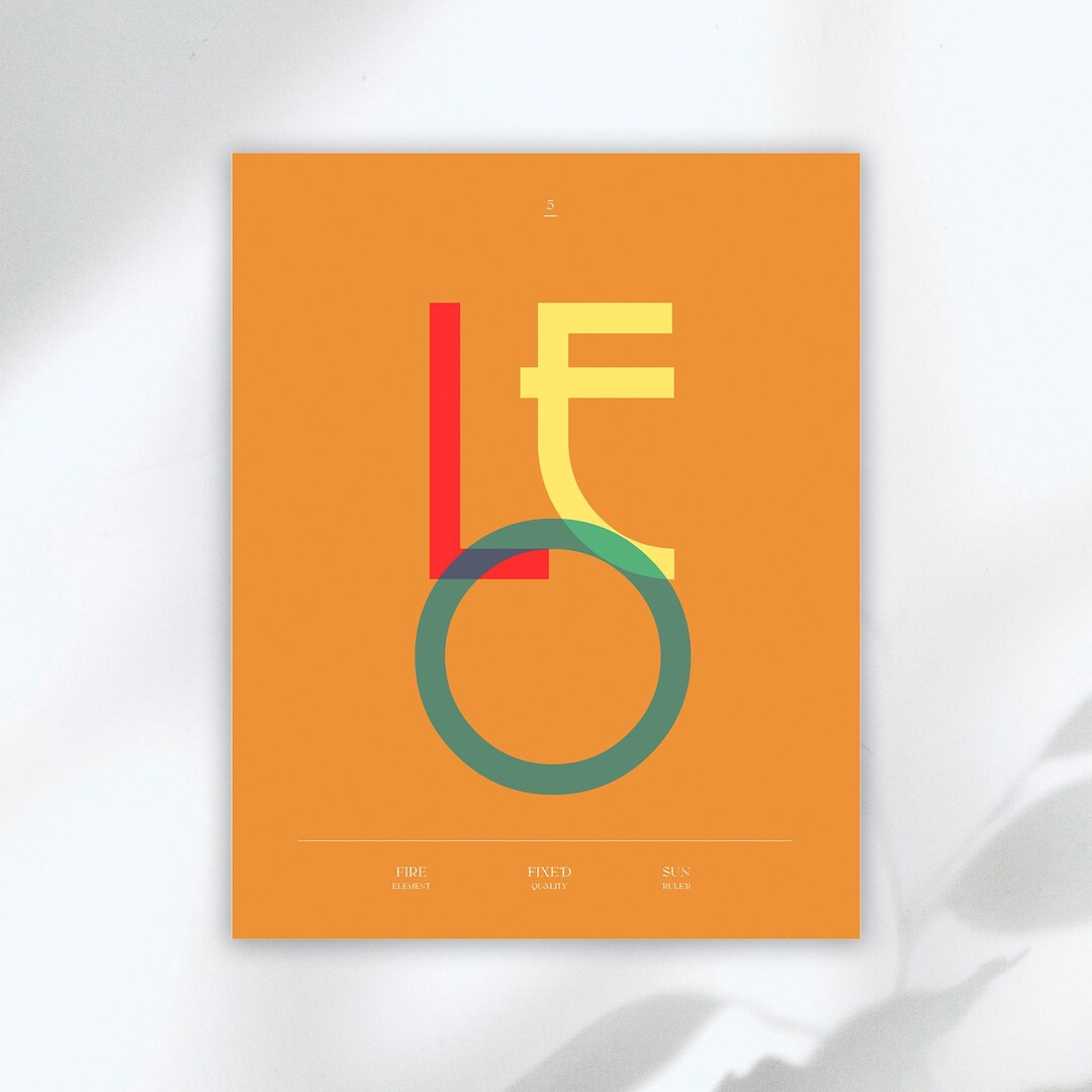 Leo Typography Poster | *digital Download* | 8"x10" - Etsy