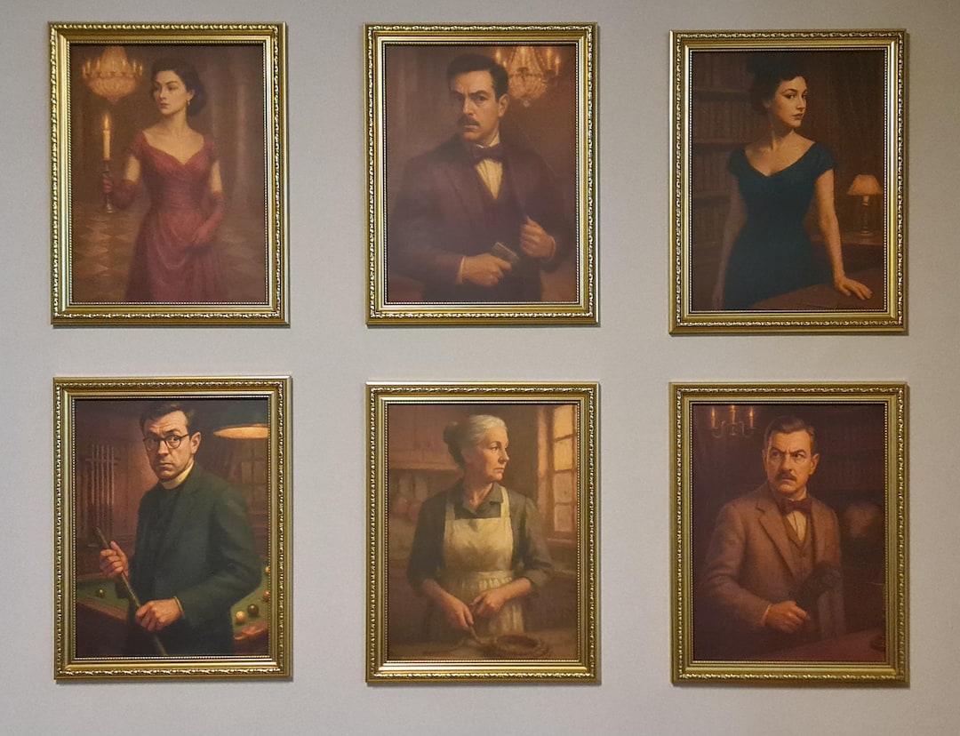 Cluedo-inspired Printable Art Set of 6 | Miss Scarlet, Mr Green, Mrs ...
