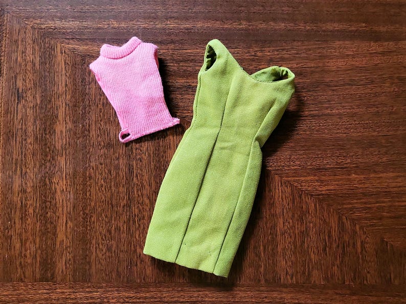 Barbie POODLE PARADE Sheath Dress and Pink Turtleneck Dickey From the ...