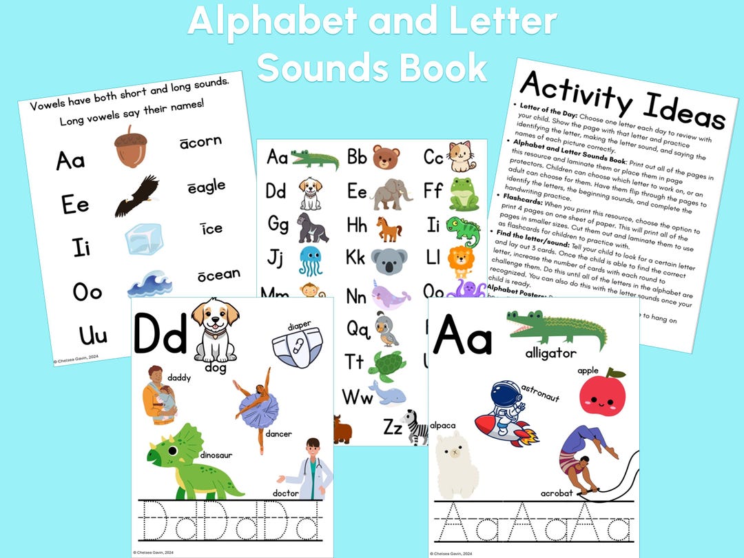 Alphabet and Letter Sounds Book - Etsy