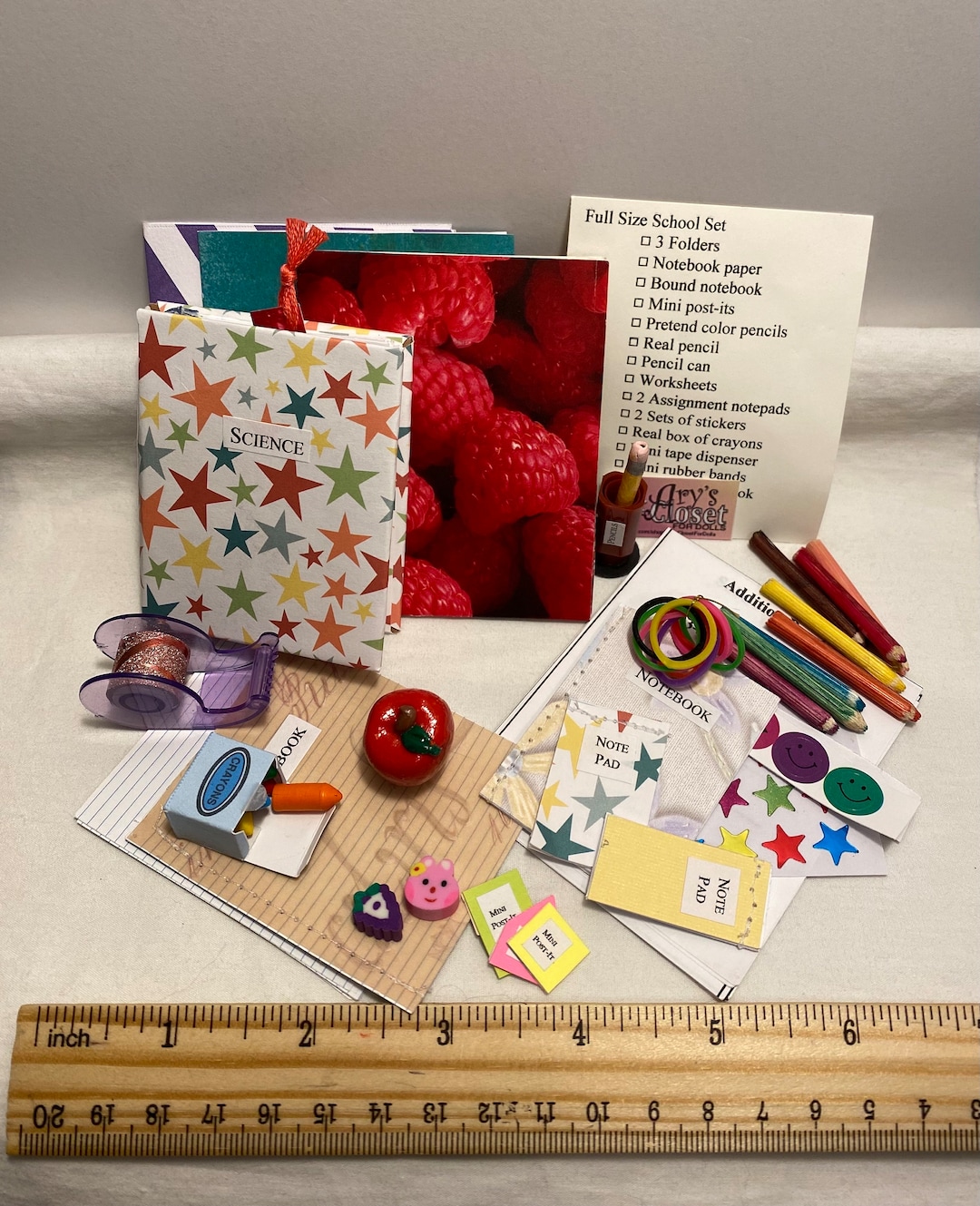 18 Inch Doll School Supplies Standard Set/teddy Bear School Supplies ...