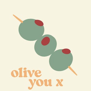 Olive You Printable Art – Cute Pun Digital Download, Funny Food Wall ...