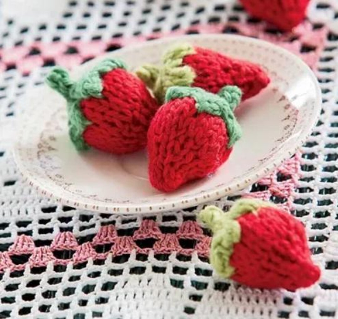 KNITTING PATTERN (english Only); Knitted Strawberries, Knitting Pattern ...