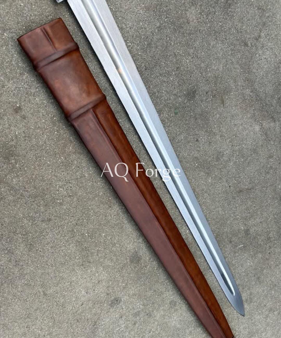 35 Inch Long Double Edge Carbon Steel Ancient Viking Sword With ...