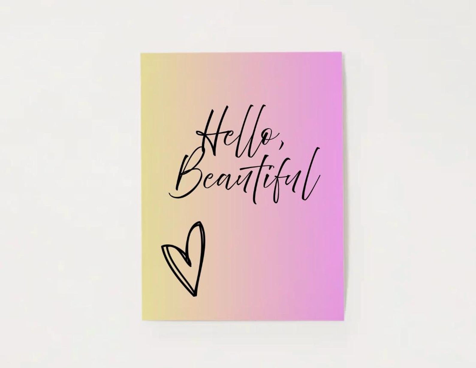 Hello Beautiful Poster - Etsy