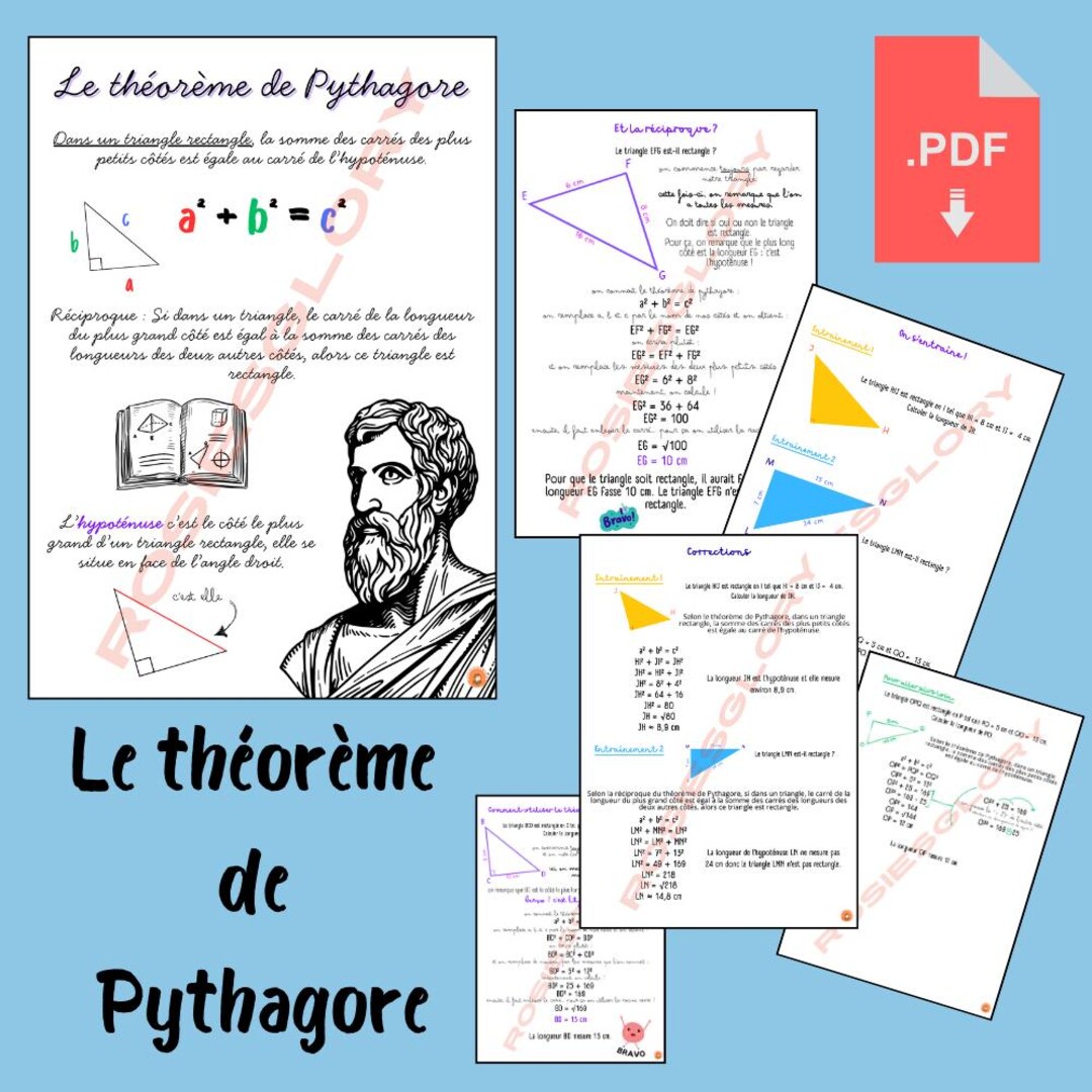PDF Revision Sheet: the Pythagorean Theorem - Etsy