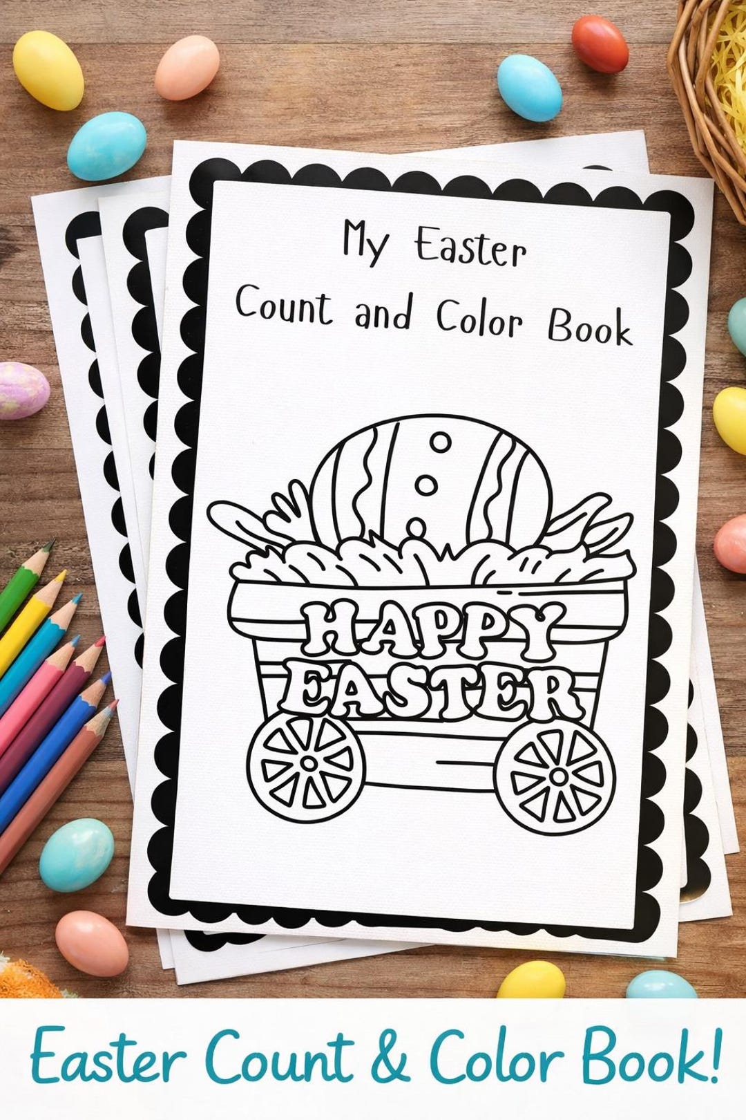 Kids Easter Count and Color Book - Etsy
