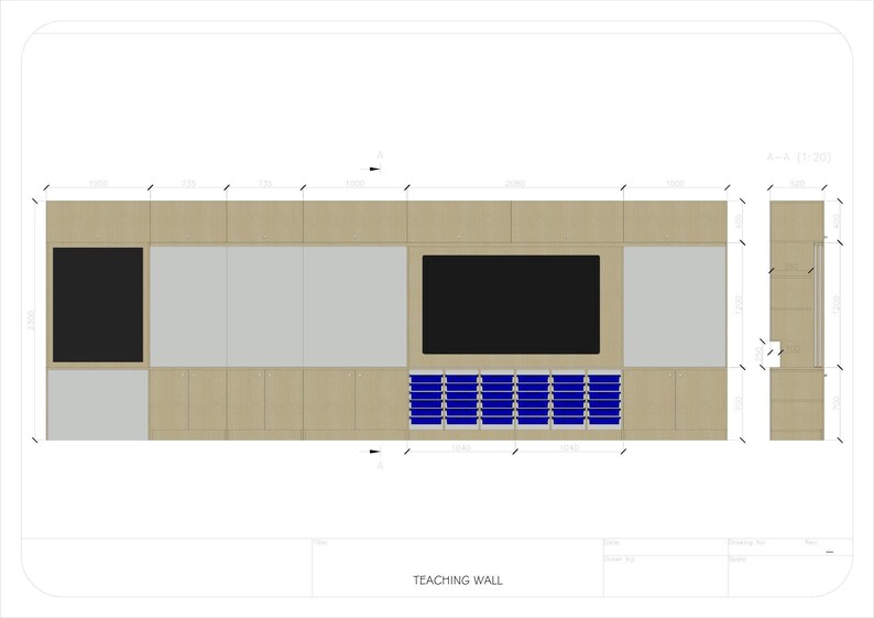 Teaching Wall – 3D Autocad Layout Template (DWG + PDF) | Modular ...