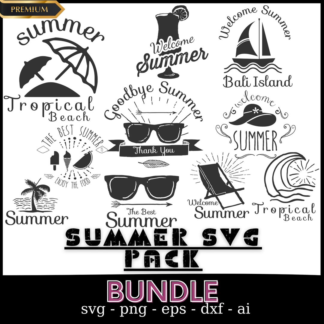 Summer SVG Bundle – Tropical Beach Vacation Cut Files for Cricut ...